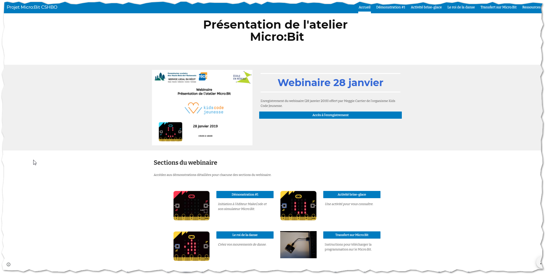 Le micro:bit – RECIT CSSHBO