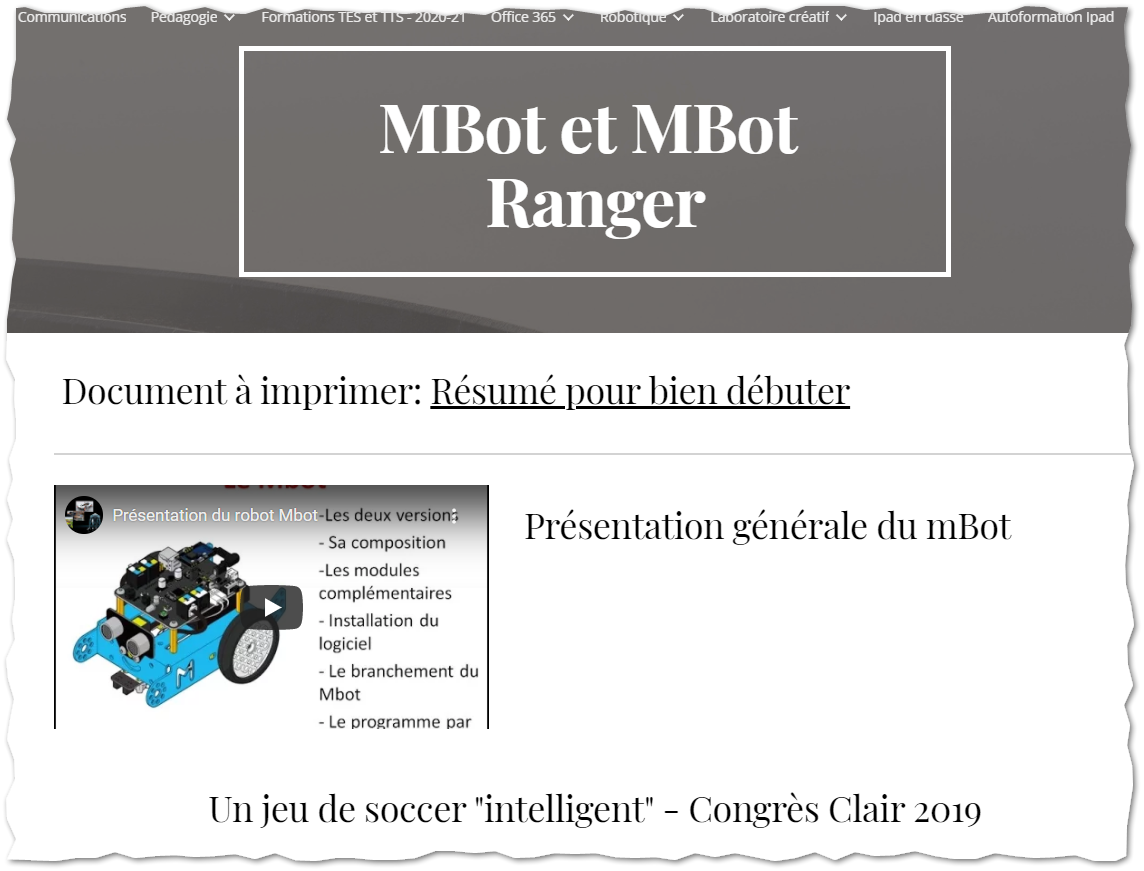mBot et mBot Ranger – RECIT CSSHBO